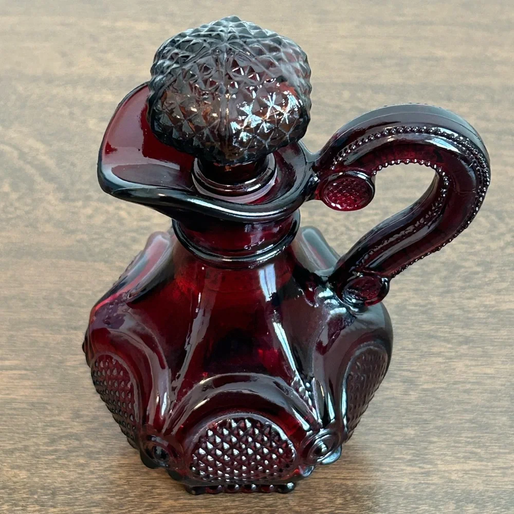 Avon | Dining | Avon 876 Cape Cod Collection Ruby Red Glass Cruet With ...